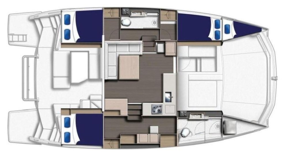 Leopard 43 Powercat - Specs, layout & video | SamBoat