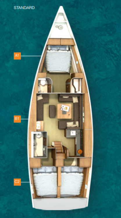 Hanse 445 - Specs, layout & video | SamBoat